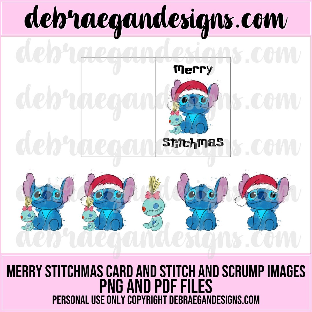 Merry Stitchmas Christmas Card Printable and Stitch and Scrump PNG'S ...