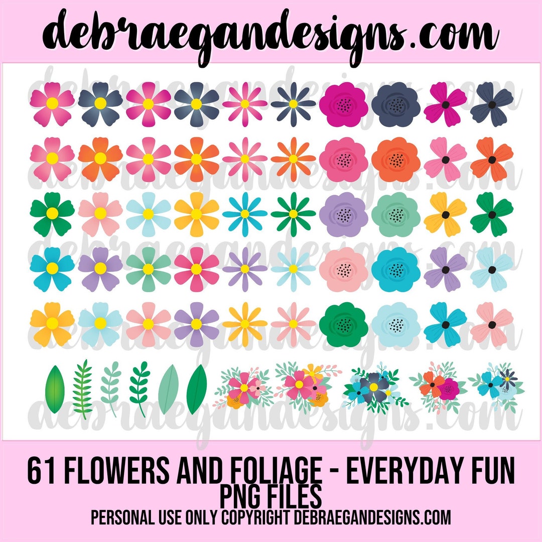 61 Digital/printable Florals (everyday Fun) - Scrapbooking, Project ...