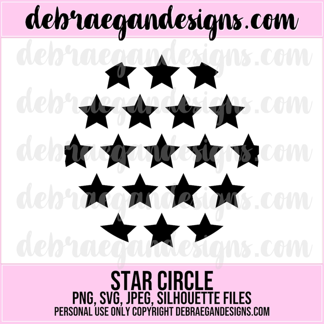 Star Circle Cut File- SVG, PNG, JPEG - Silhouette Cameo, Cricut - Cut ...