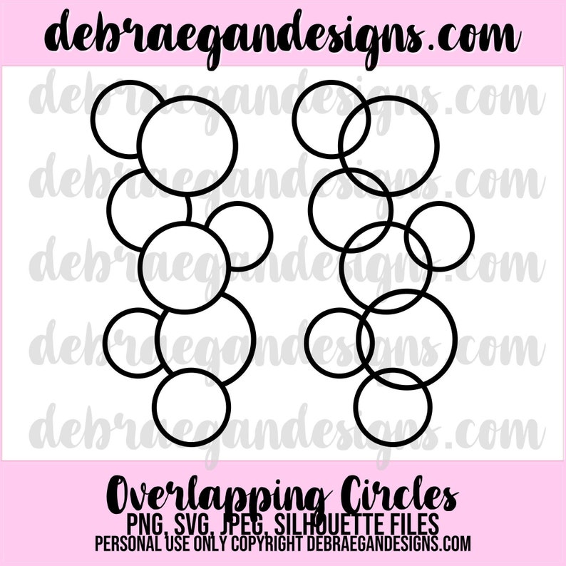 Overlapping Circles Cut File - SVG, PNG, JPEG, Studio 3 - Silhouette ...