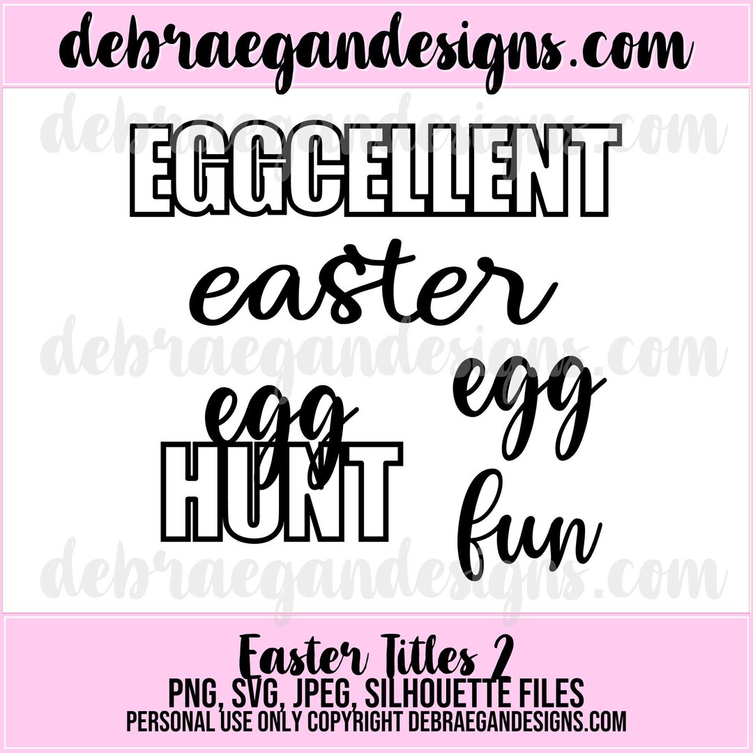 Easter Titles 2 Cut File -SVG, PNG, JPEG, .studio 3 - Silhouette Cameo ...