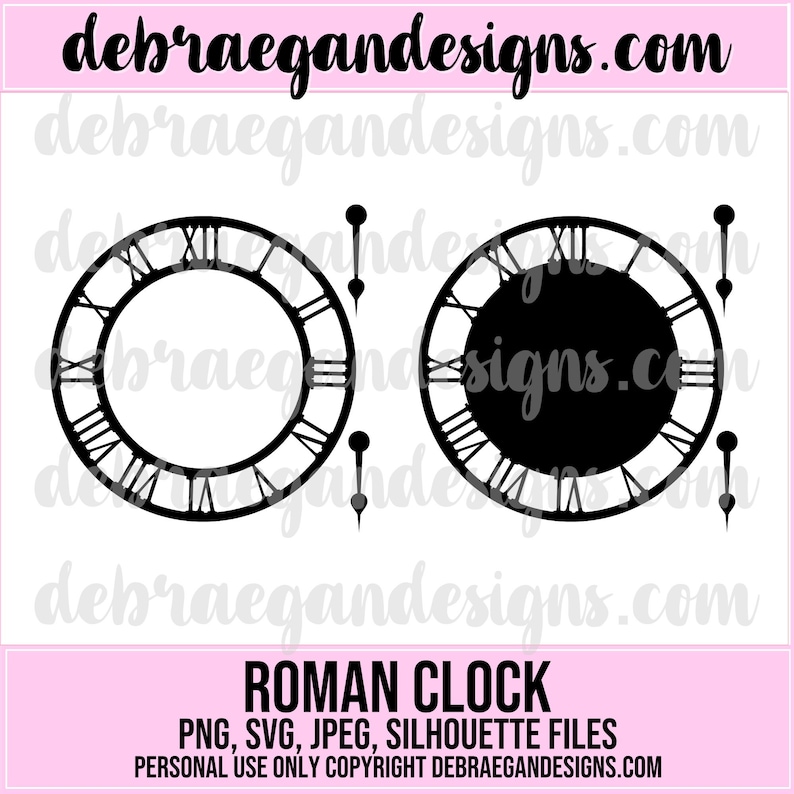 Roman Clocks 2 Styles SVG PNG JPEG Silhouette Cricut - Etsy