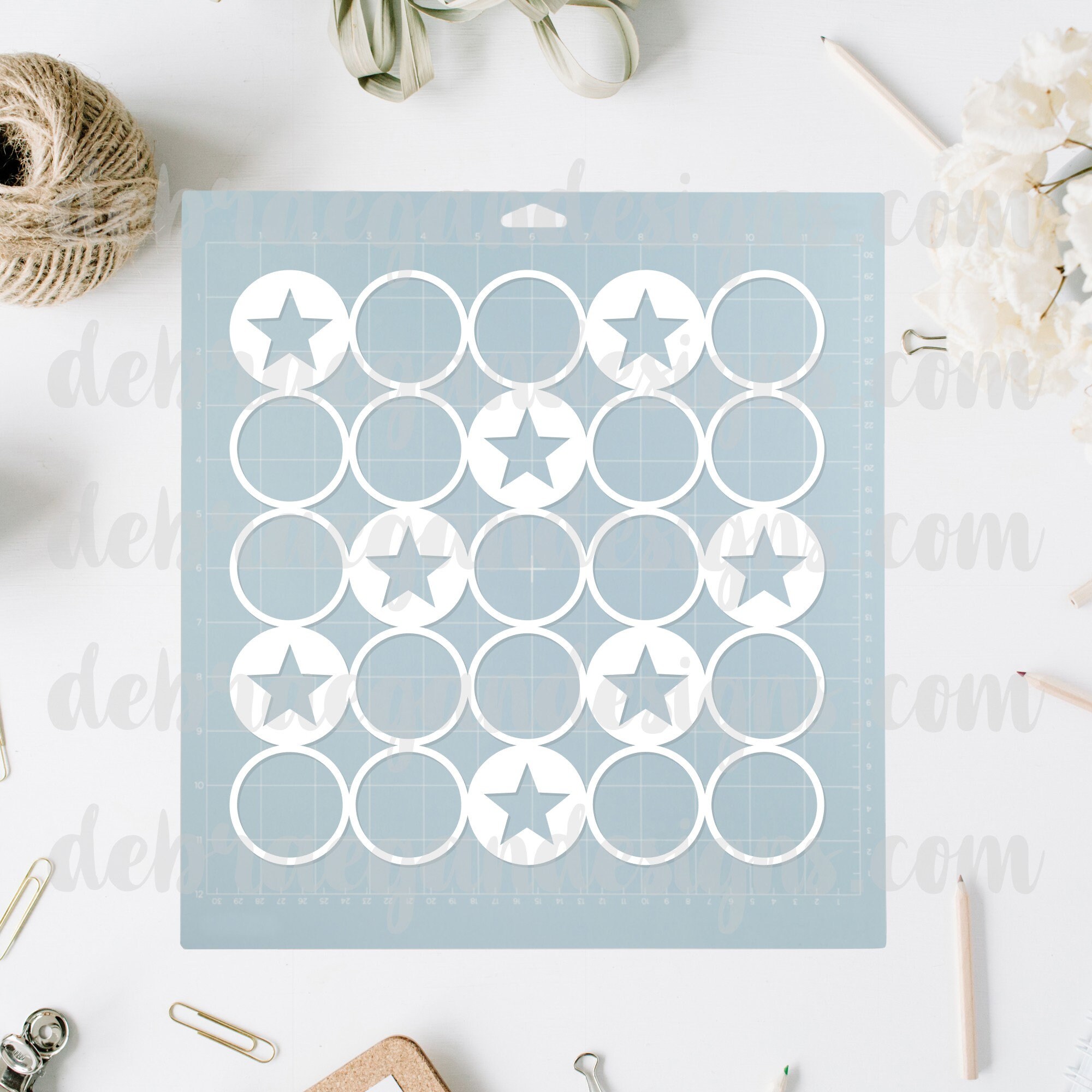 Circles and Stars 2 Digital Cut File - SVG, PNG, JPEG - Silhouette ...