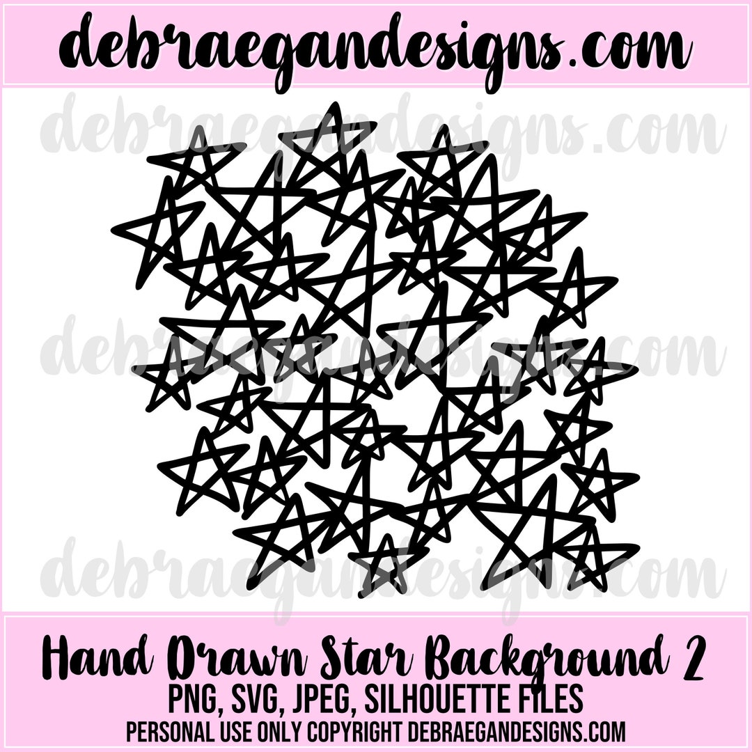 Hand Drawn Star Background 2 - Hand Drawn SVG, PNG, JPEG - Silhouette ...