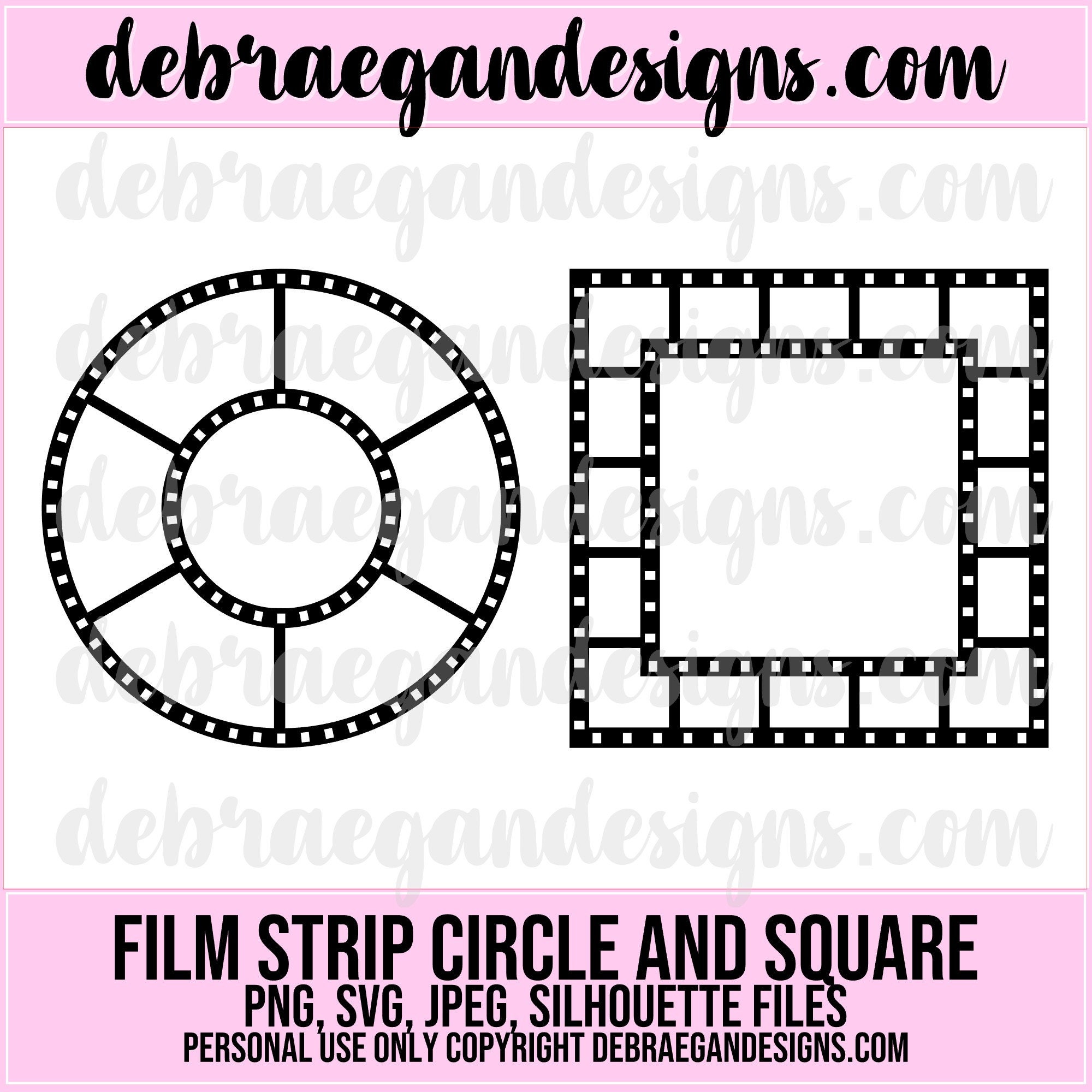 Film Strip Circle and Square - Frames - SVG, PNG, JPEG - Silhouette ...