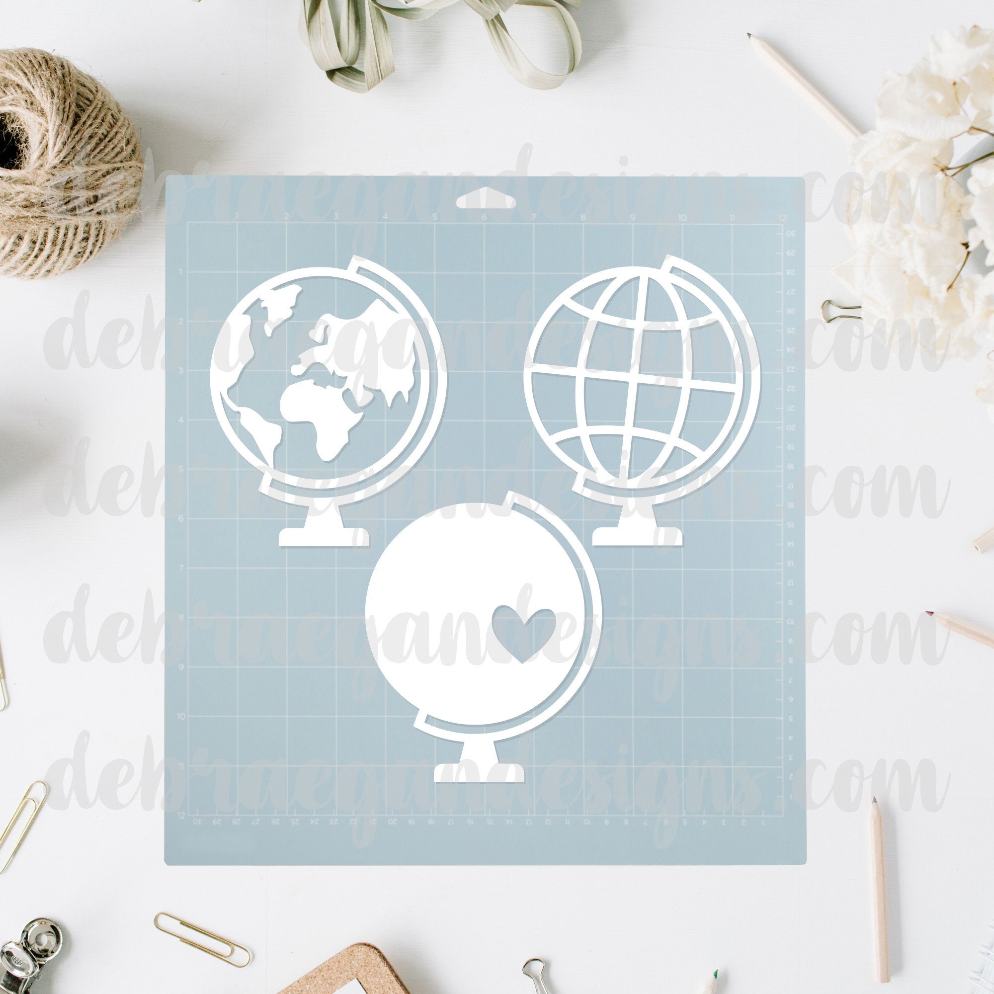 Globes Digital Cut File - 3 Styles - SVG, PNG - Earth, Travel, Globe ...