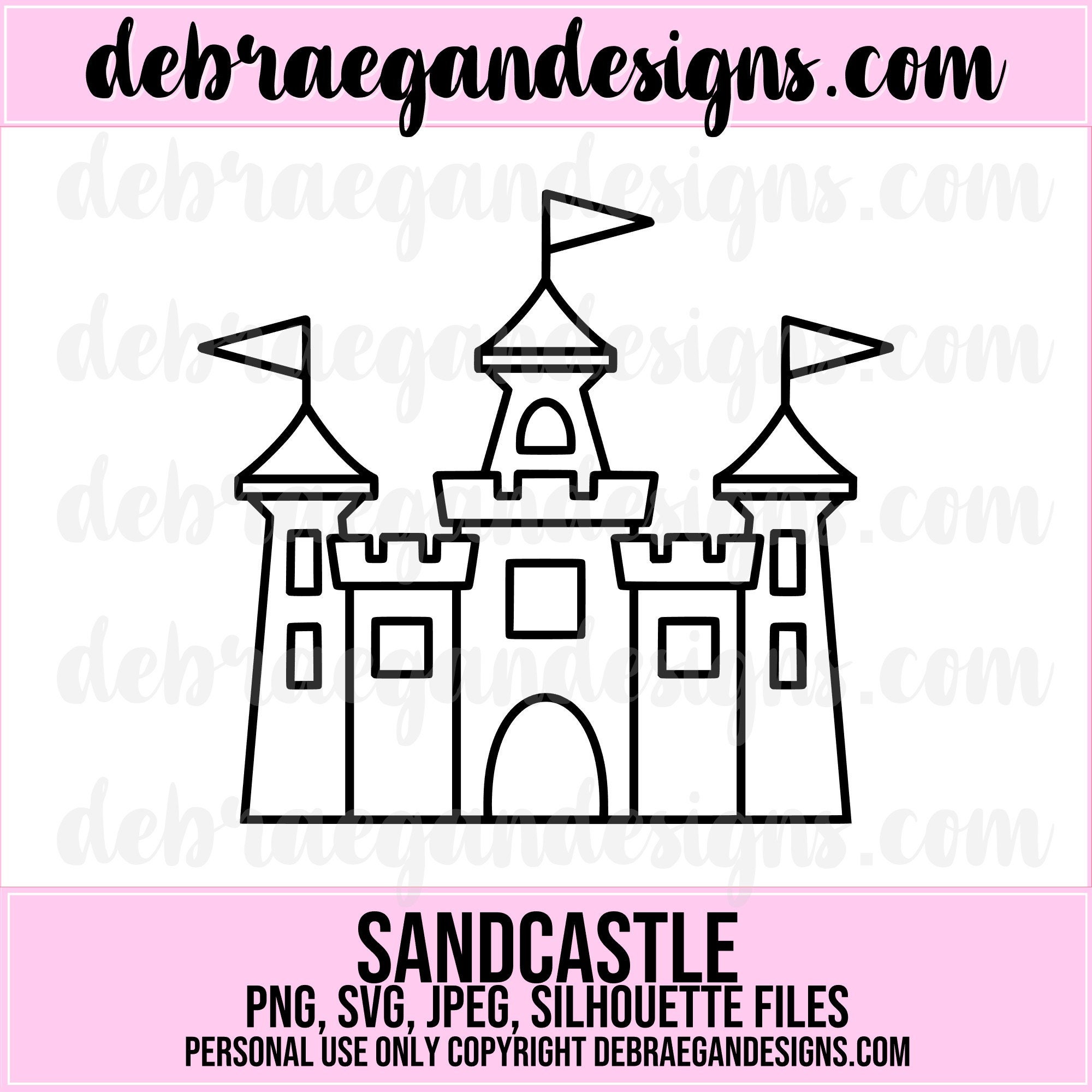 Sandcastle Digital Cut File SVG, PNG, JPEG Silhouette Cameo, Cricut ...