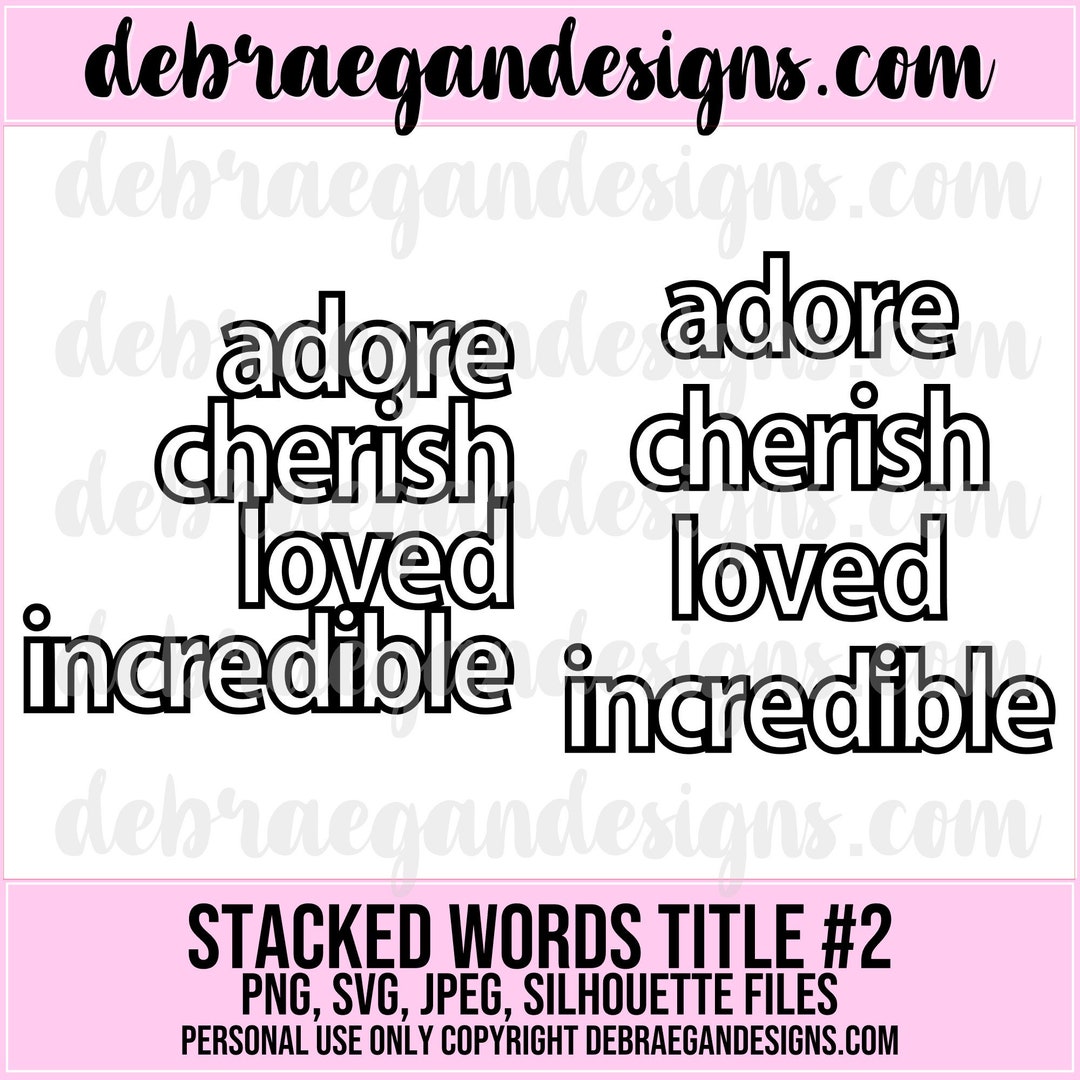 Stacked Words #2 - Titles - SVG, PNG, JPEG - Silhouette Cameo, Cricut ...
