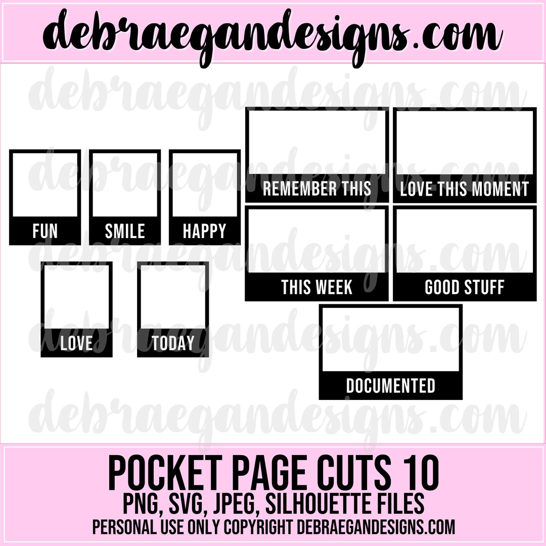 Pocket Page Cuts #10 Digital Cut File - 3x4 and 4x6 - SVG, PNG, JPEG ...