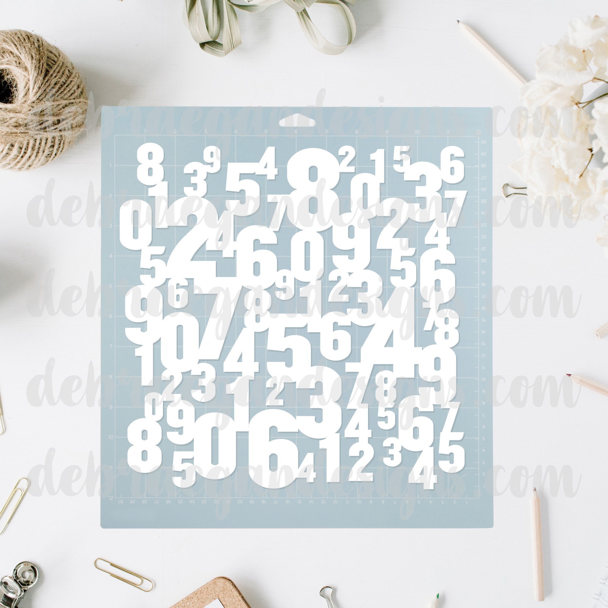 Numbers Background Digital Cut File - SVG, PNG - Numeral, Numbers SVG ...