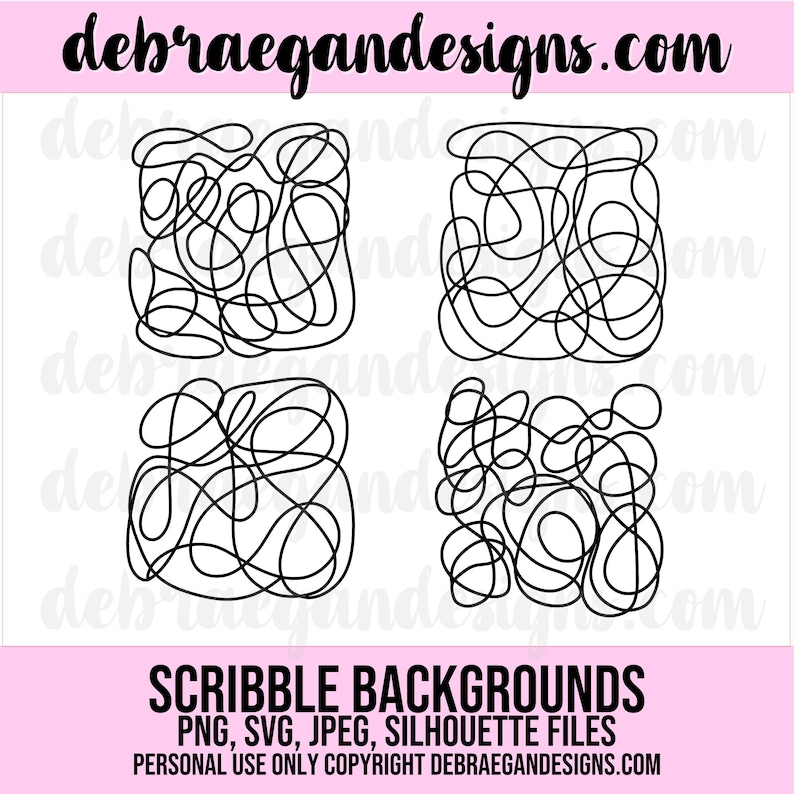 Scribble Background - 4 Styles - SVG, PNG - Background Cut File ...
