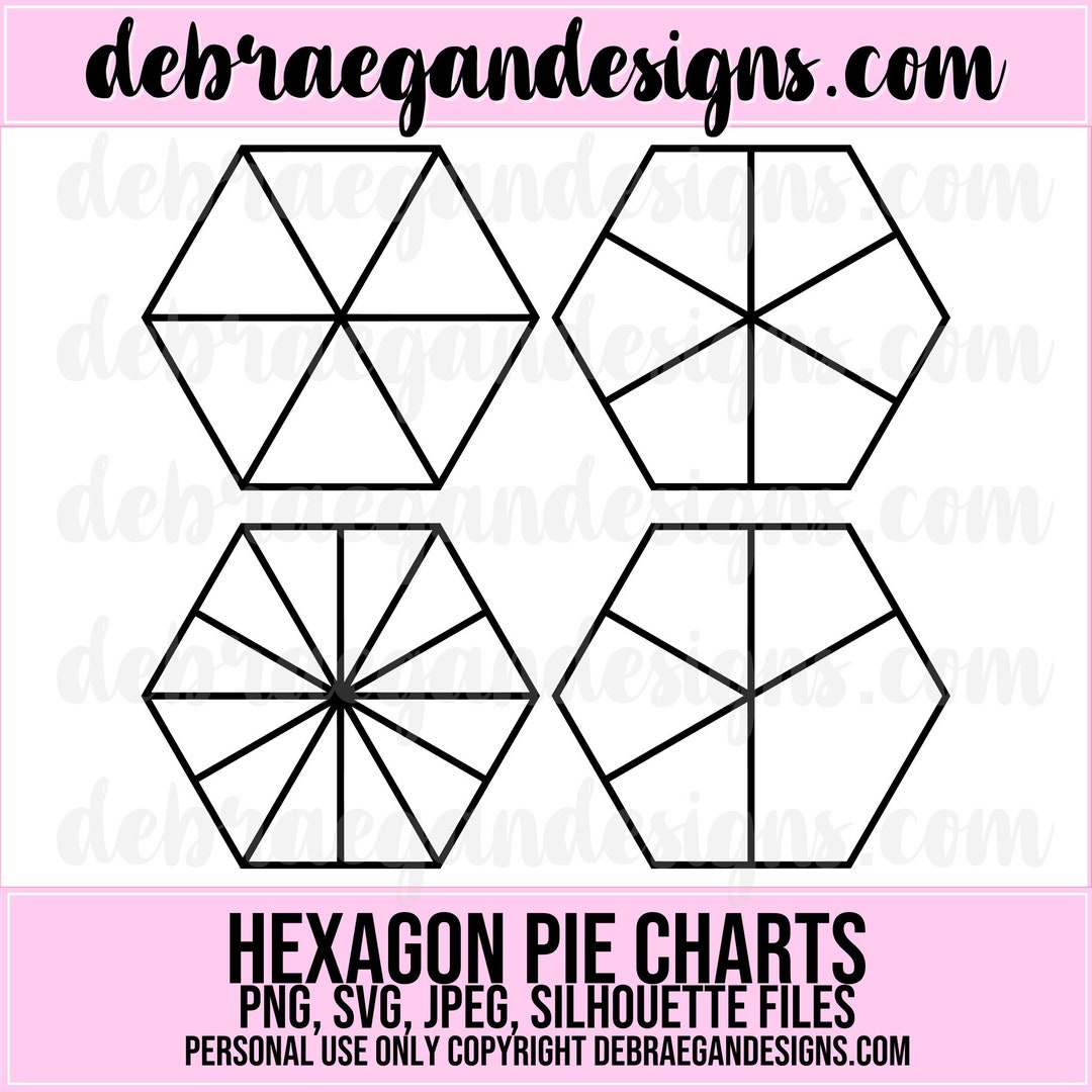 Hexagon Pie Charts Digital Cut File - 4 Styles - SVG, PNG, JPEG ...