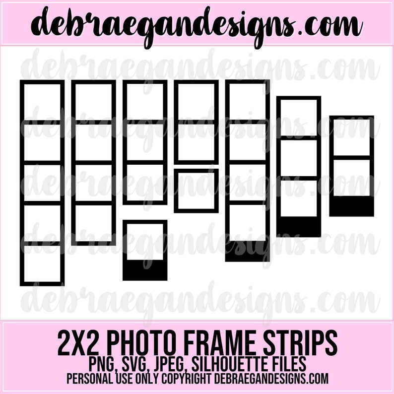 2x2 Photo Frame Strips - SVG, PNG, JPEG - Silhouette Cameo, Cricut ...