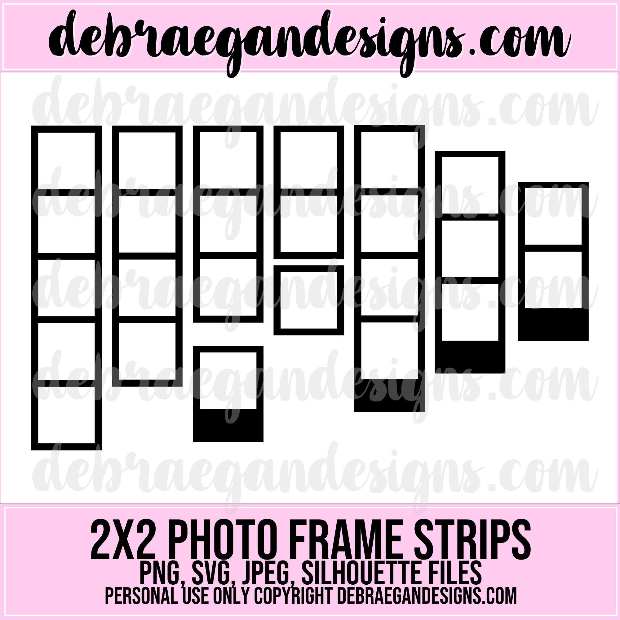 2x2 Photo Frame Strips - SVG, PNG, JPEG - Silhouette Cameo, Cricut ...
