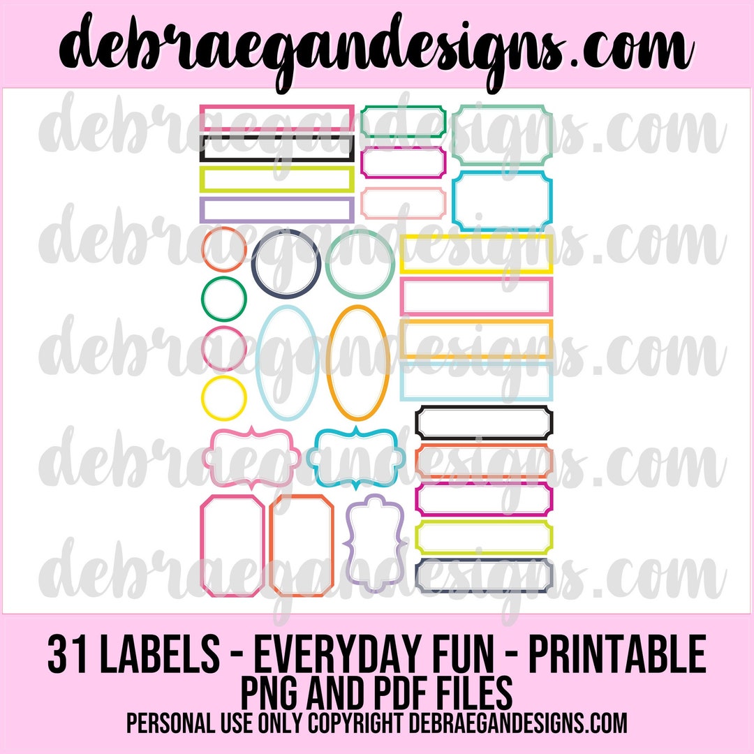 31 Digital/printable Labels (everyday Fun) - Scrapbooking, Project Life ...