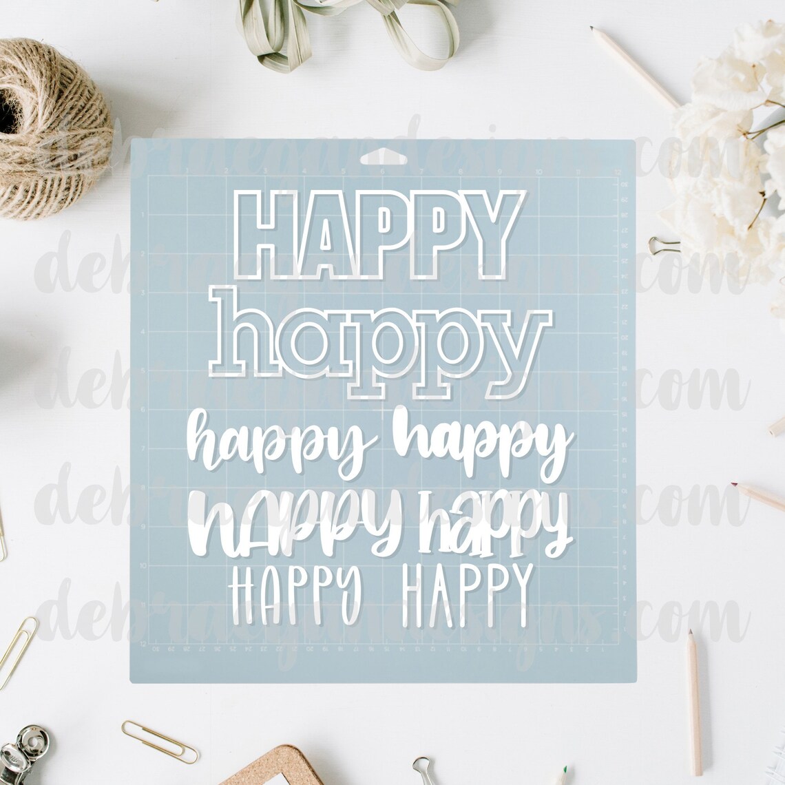 Happy Titles - 8 Styles Cut Files - SVG, PNG - Digital Cut File, Cricut ...