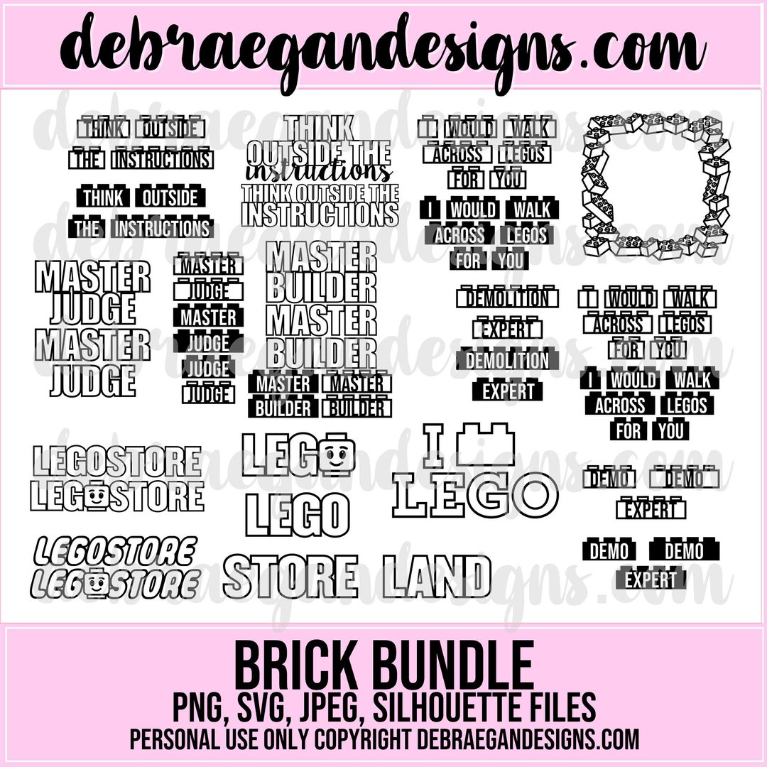 Brick Bundle 9 Assorted Brick Cut Files I Love Bricks, Brick Titles ...