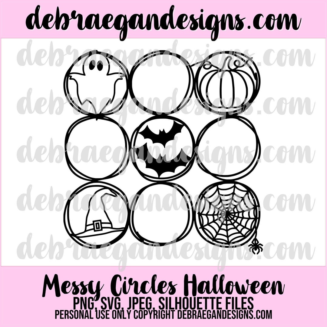 Messy Circles Halloween Grid Cut File - SVG, PNG, JPEG, Studio 3 ...