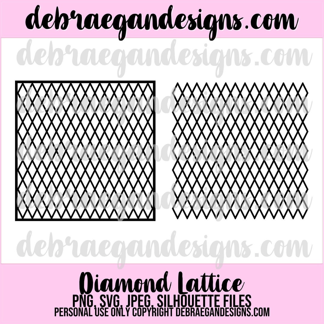 Diamond Lattice Cut File - SVG, PNG, JPEG, Studio 3 - Silhouette Cameo ...