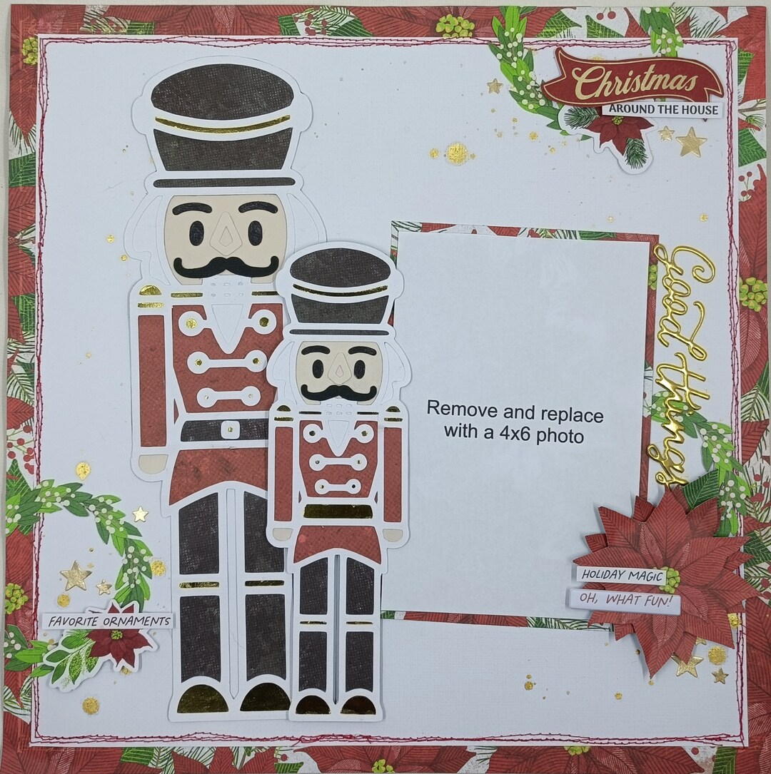 Nutcracker Christmas Handmade Pre-made Scrapbook Page Layout - Keepsake ...