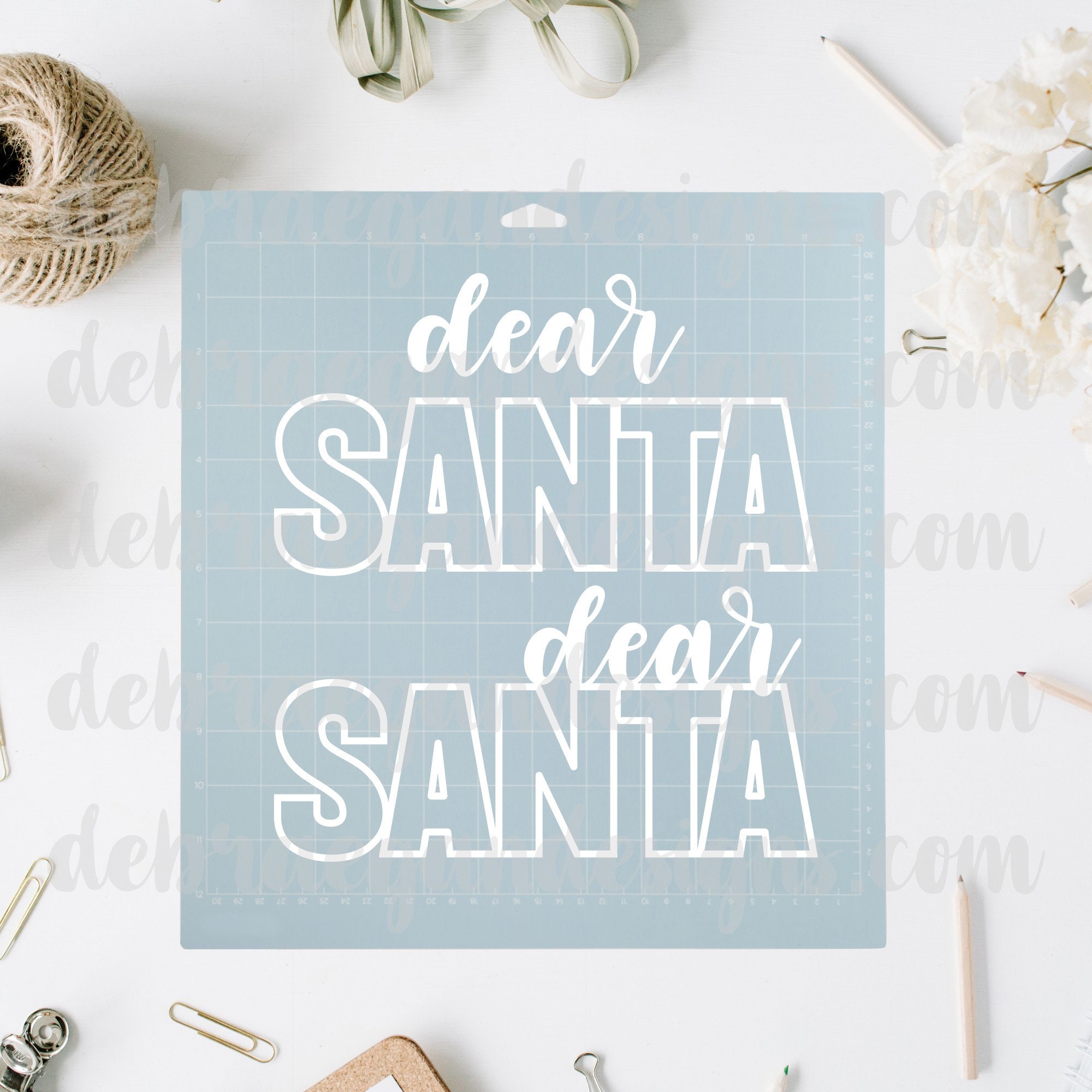 Dear Santa Title Digital Cut File - SVG, PNG, JPEG - Silhouette, Cricut ...