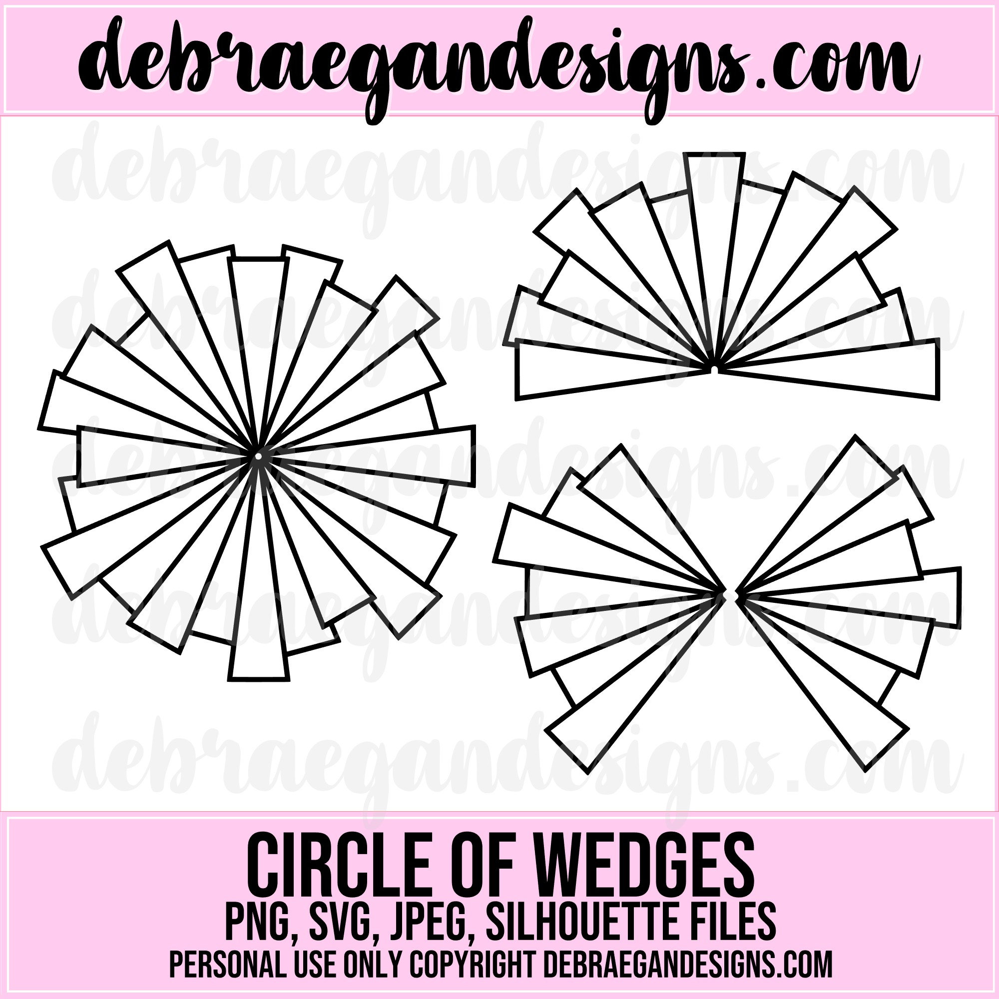 Circle of Wedges Digital Cut File SVG, PNG, JPEG Silhouette Cameo ...