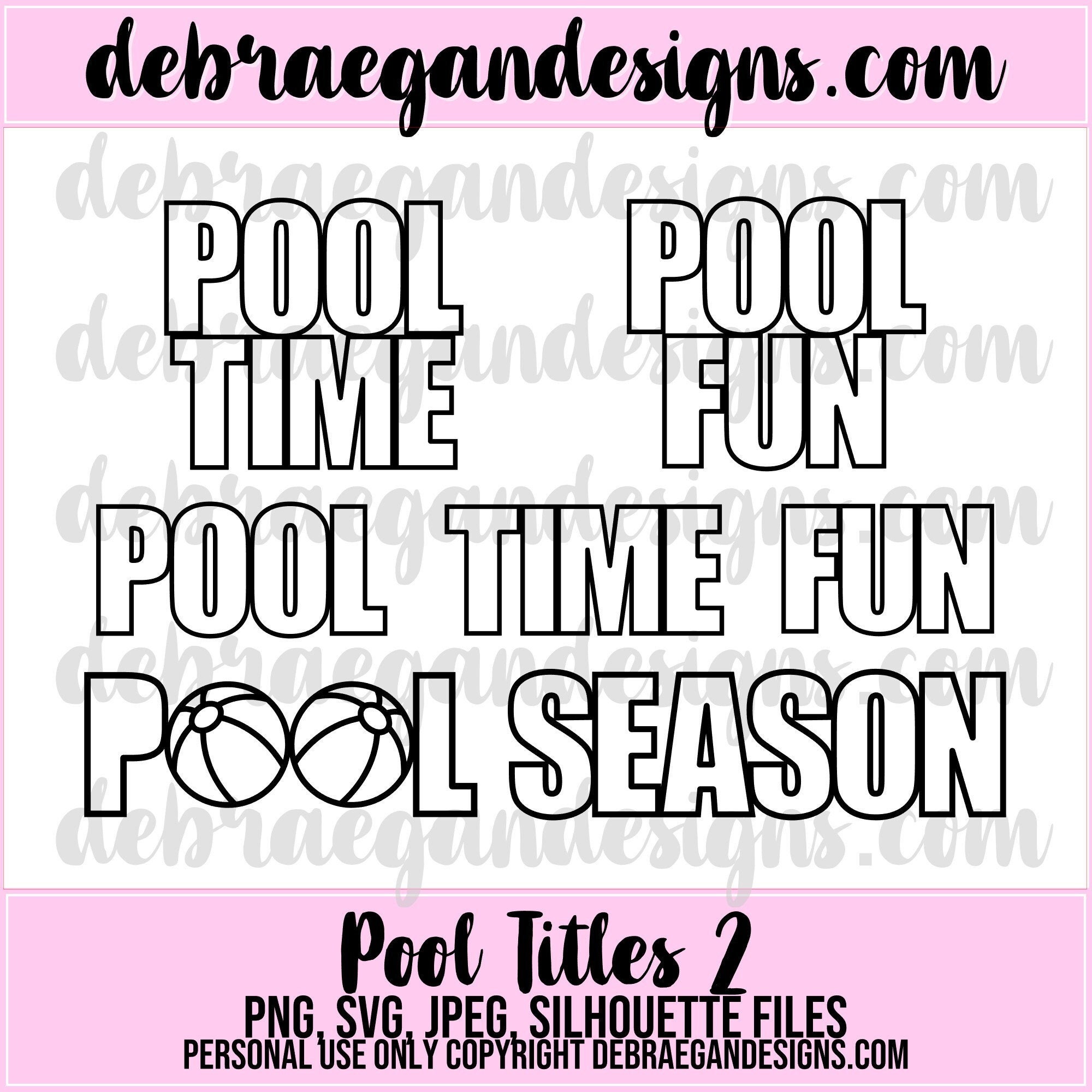 Pool Titles 2 Cut File - SVG, PNG, JPEG, Studio 3 - Silhouette Cameo ...
