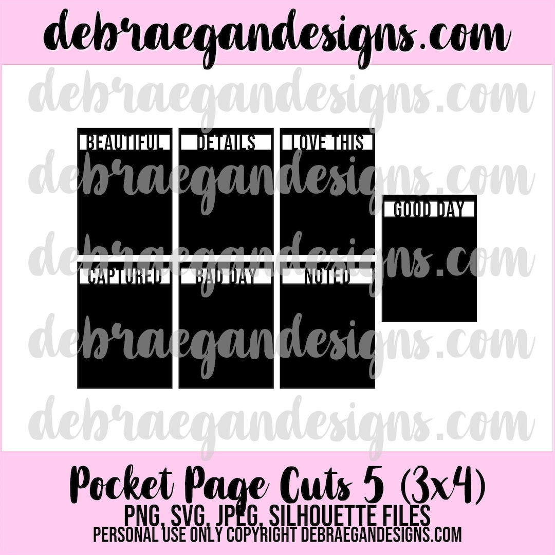 Pocket Page Cuts 5. 3x4 Size - SVG, PNG, JPEG, Studio 3 - Silhouette ...