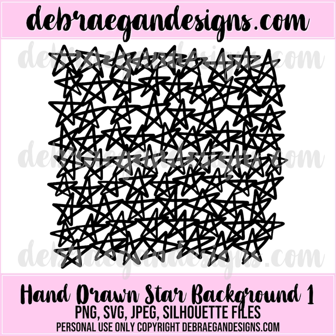Hand Drawn Star Background 1 - Hand Drawn SVG, PNG, JPEG - Silhouette ...