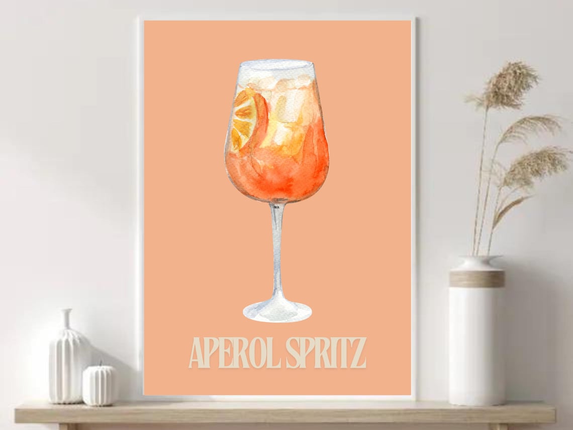 Aperol Spritz Wall Art, Aperol Spritz Digital Download, Aperol Spritz ...