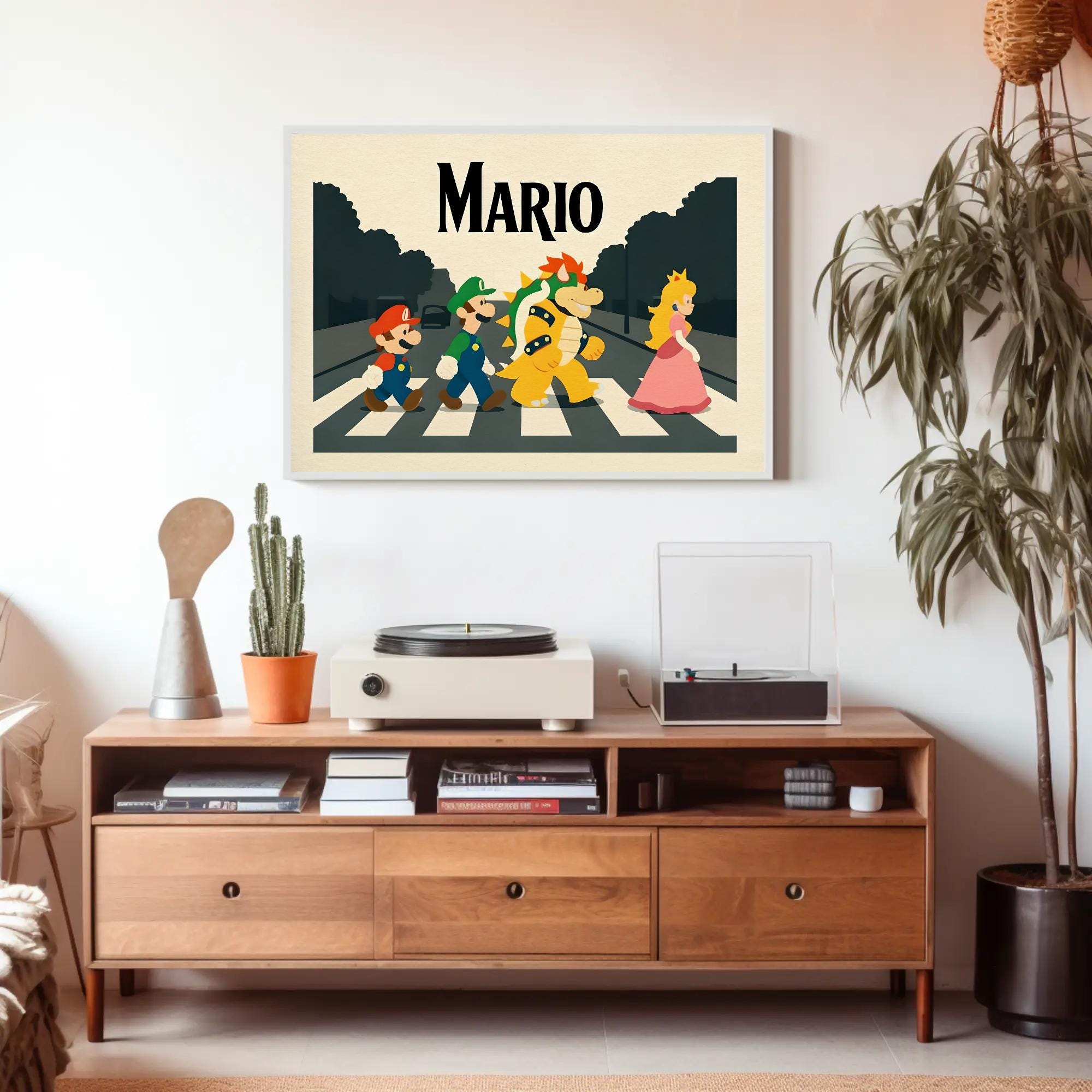 Mario Beatles Abbey Road Inspired Retro Arcade Wall Art - Etsy