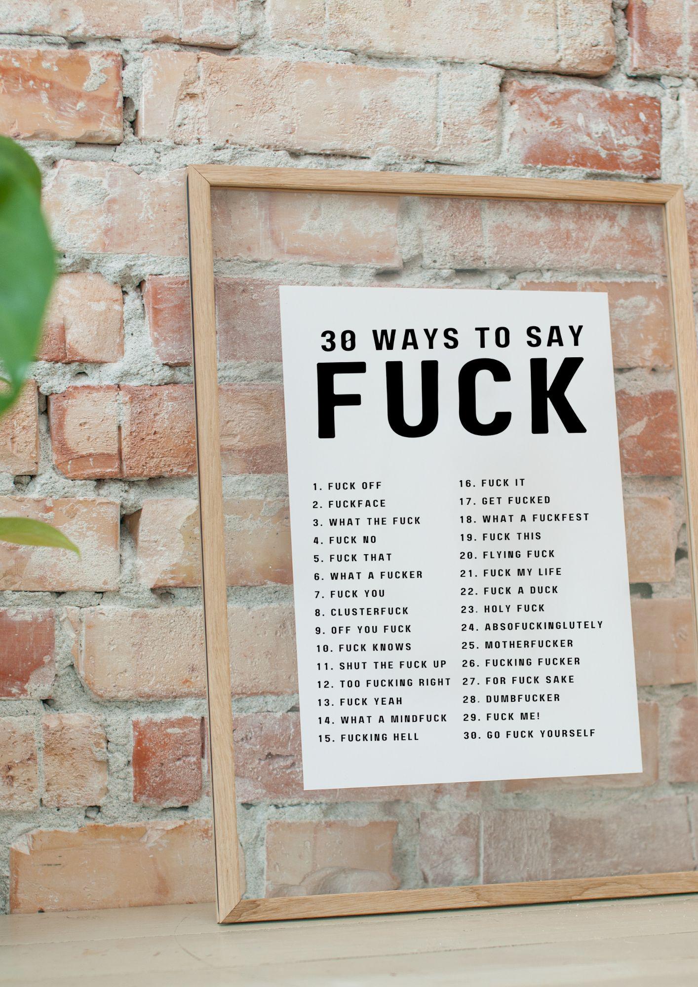 Funny Swear Word Print: 30 Ways to Say F*ck (digital Download) - Etsy