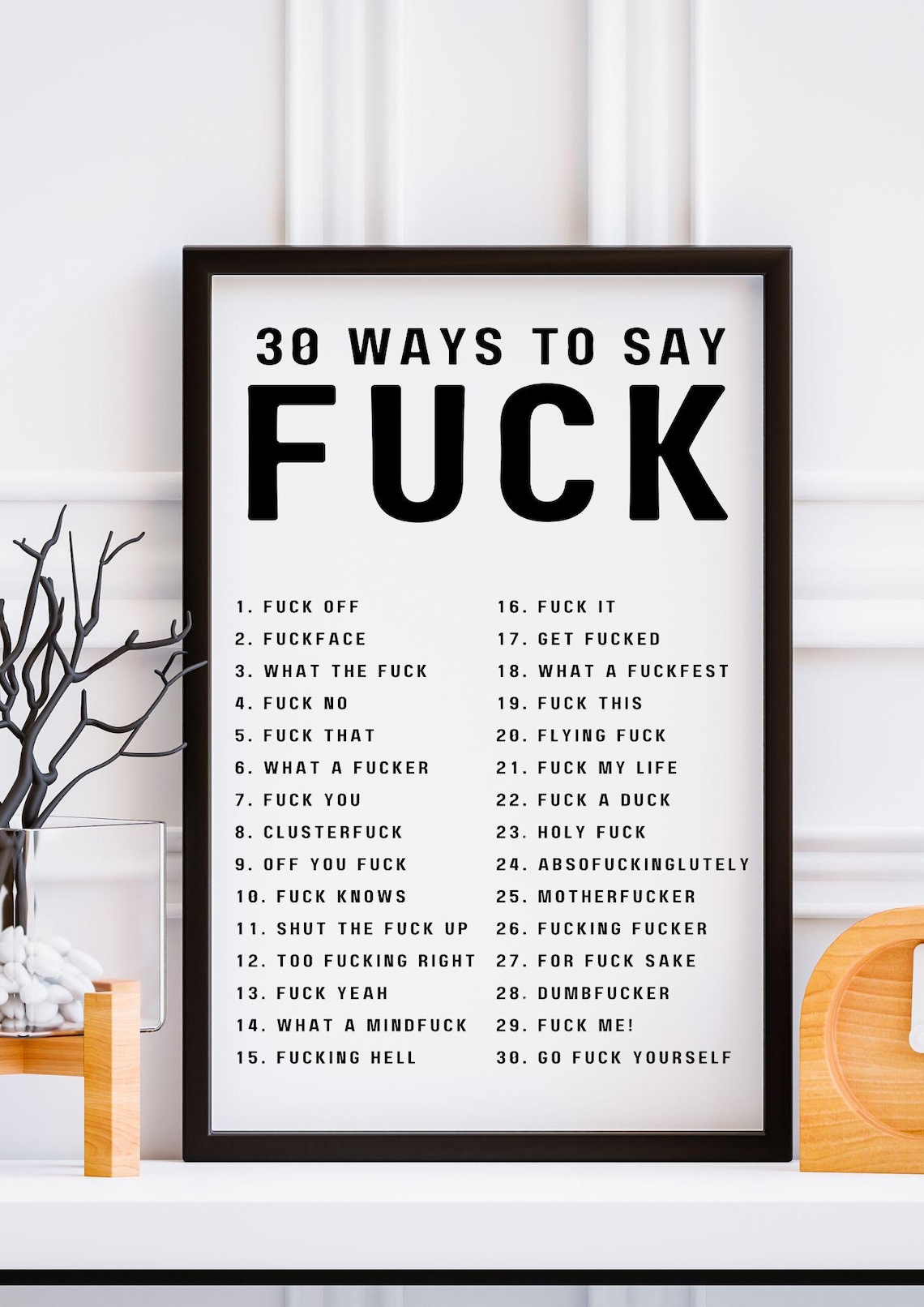 Funny Swear Word Print: 30 Ways to Say F*ck (digital Download) - Etsy
