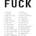 Funny Swear Word Print: 30 Ways to Say F*ck (digital Download) - Etsy