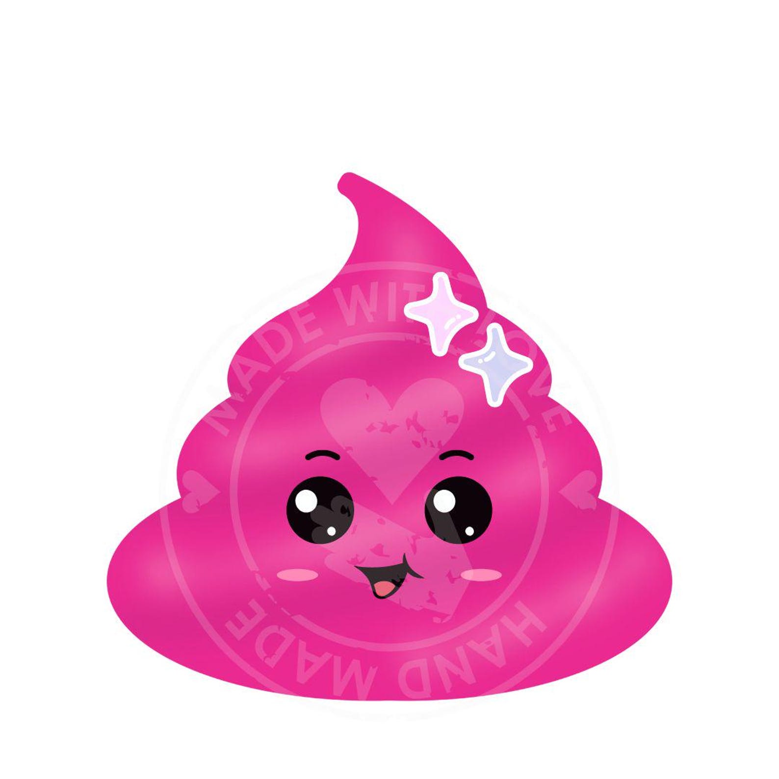 Kawaii Pink Poo PNG | Cute Digital Download | Fun & Colorful Clipart ...