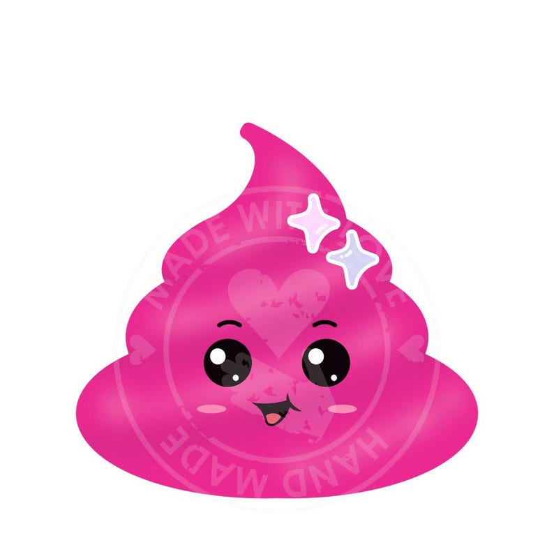 Kawaii Pink Poo PNG | Cute Digital Download | Fun & Colorful Clipart ...
