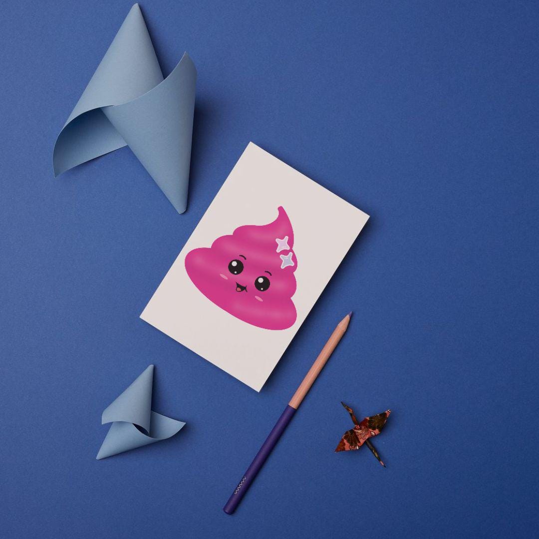 Kawaii Pink Poo PNG | Cute Digital Download | Fun & Colorful Clipart ...