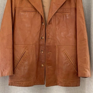 Vintage Remy Leather Fashions Brown Leather Satin Lined Jacket Size 42 ...