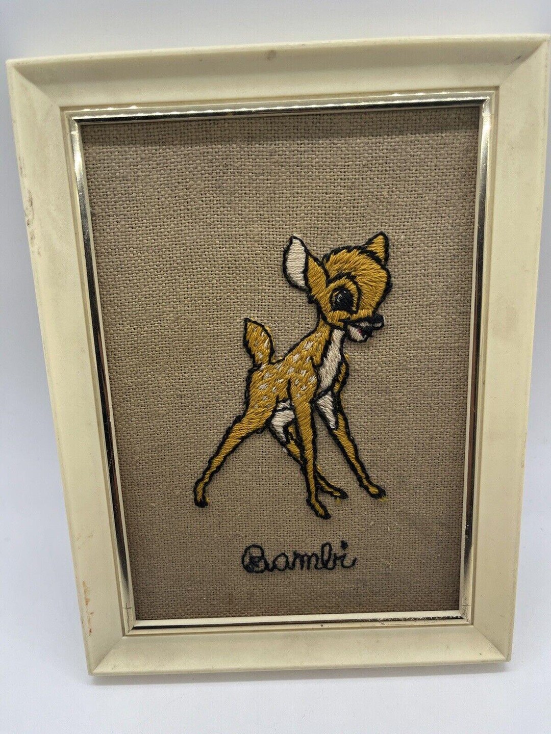 VTG 1960s Walt Disney Productions BAMBI Embroidered Picture - RARE - Etsy