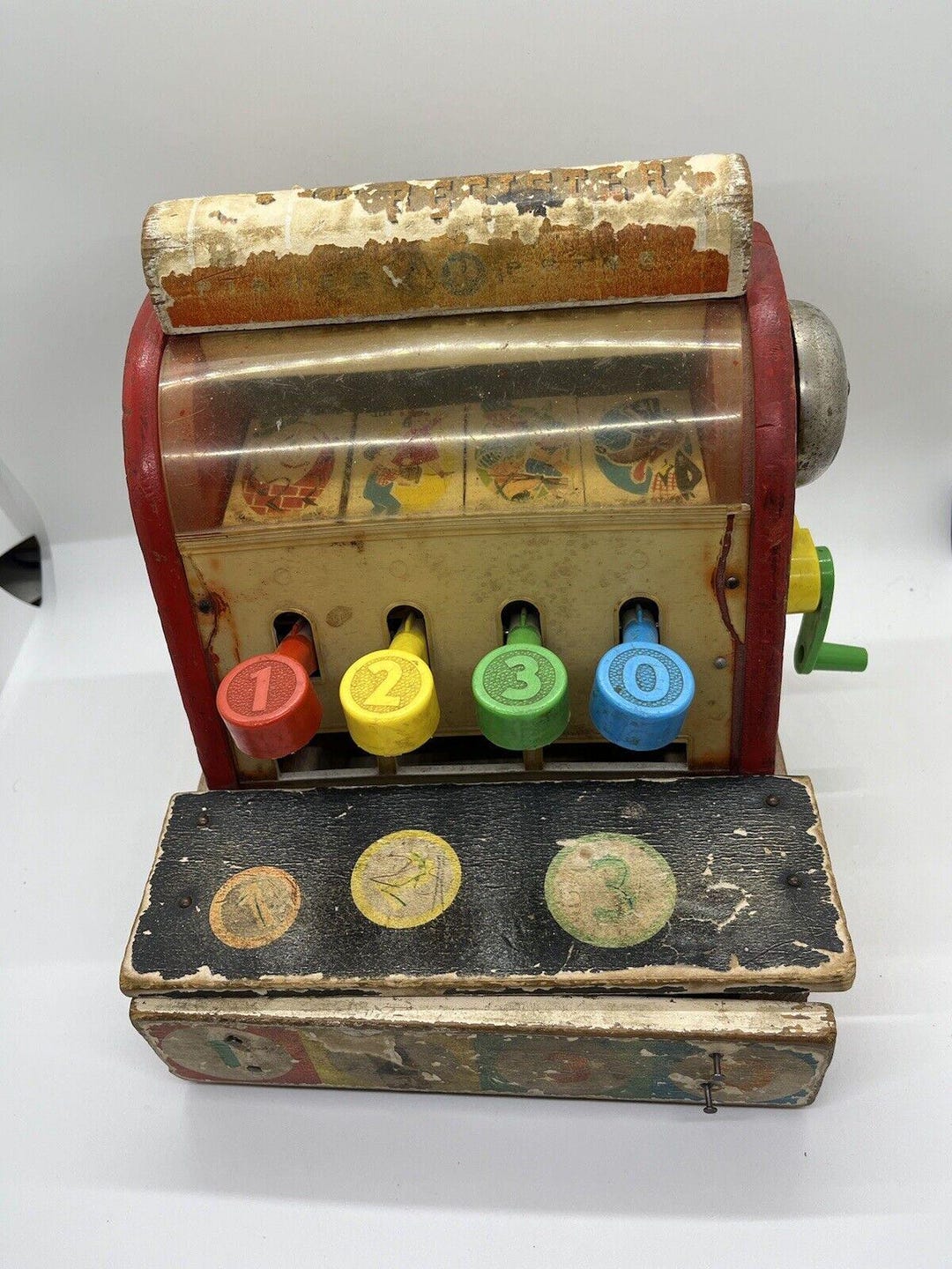 Vintage Fisher-price 1960s Wood Cash Register Working Worn Unique - Etsy