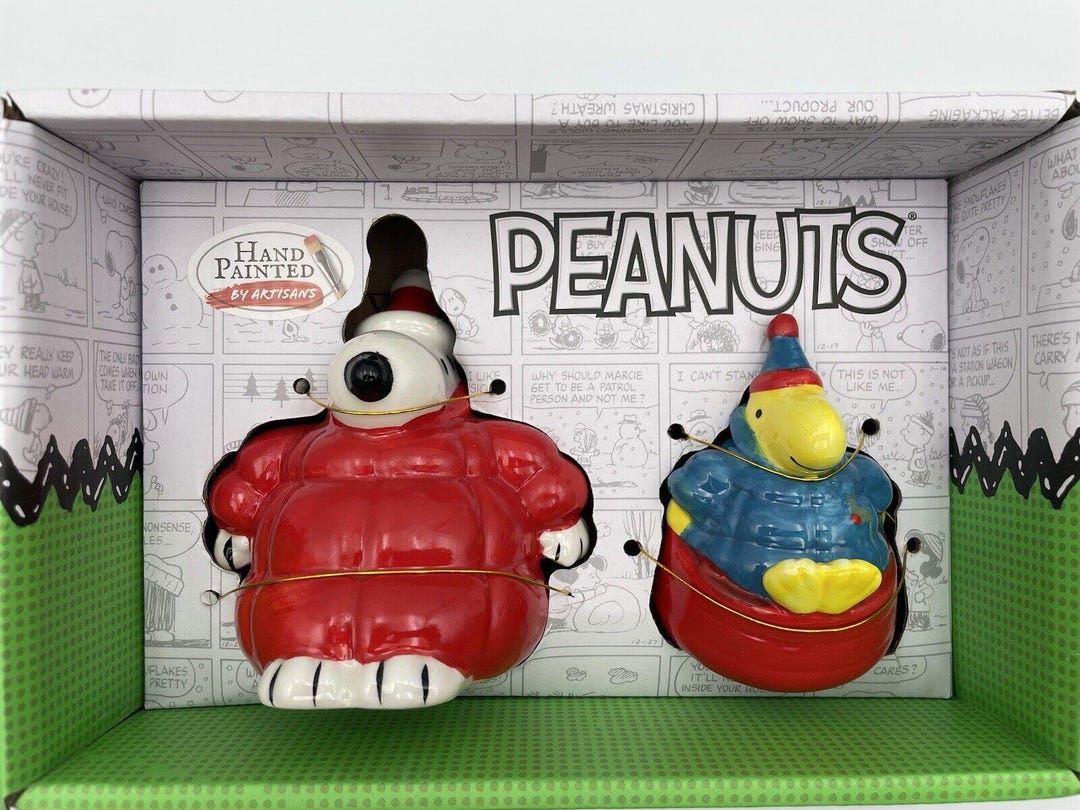 New 2024 Peanuts Snoopy & Woodstock Winter Puffy Coat Salt Pepper Set Christmas - Etsy