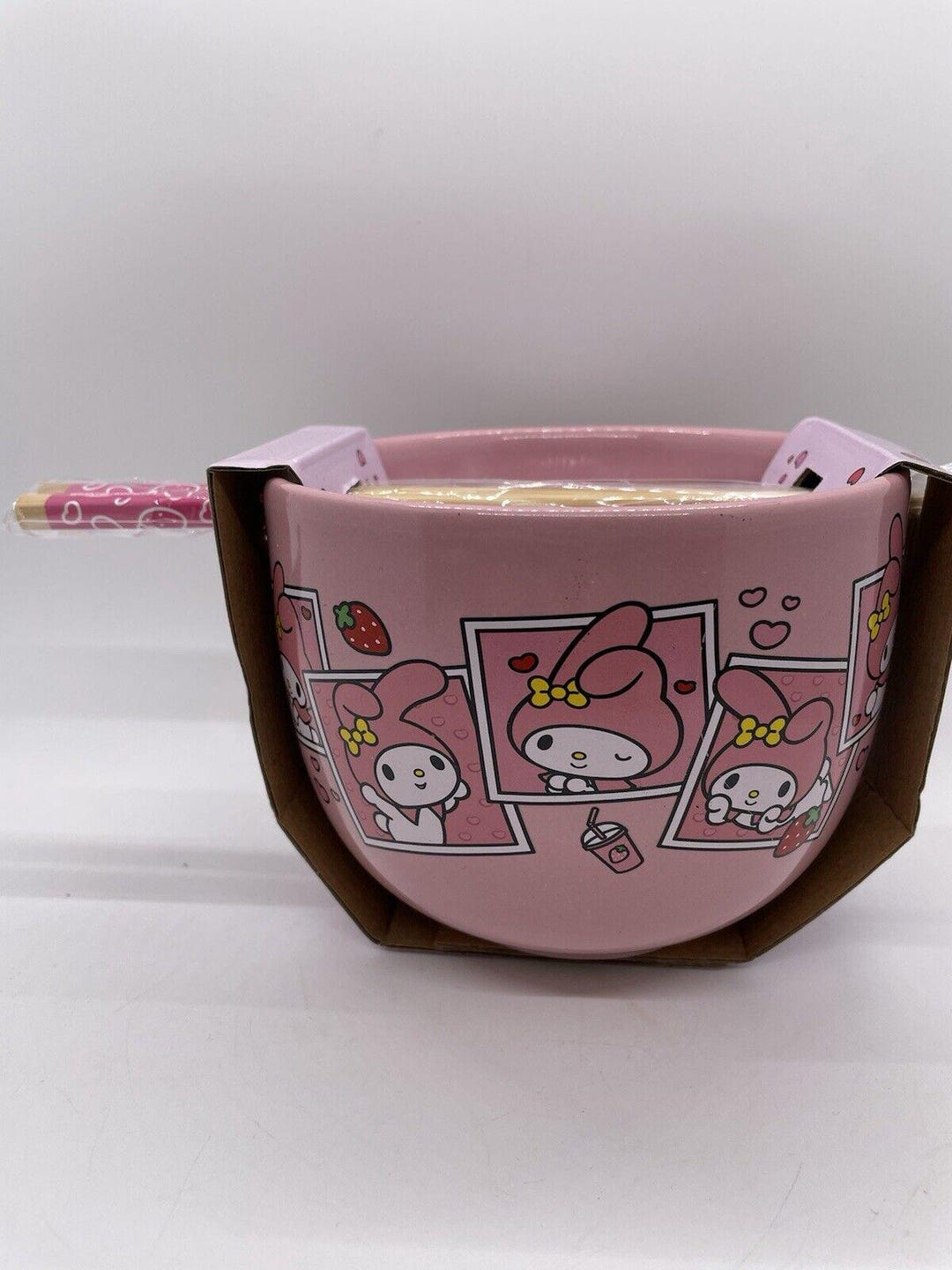 Hello Kitty Ramen Bowl With Chopsticks/ Ceramic Bowl Sanrio My Melody ...