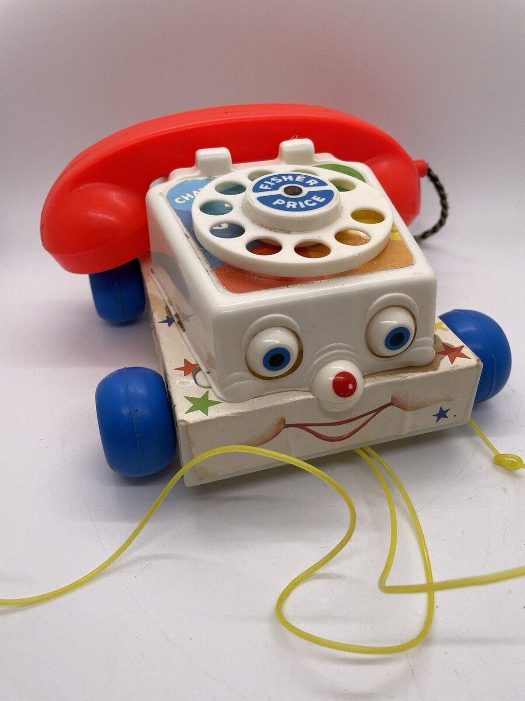 Fisher Price Wooden Chatter Phone Rotary Telephone Pull Toy Vintage ...