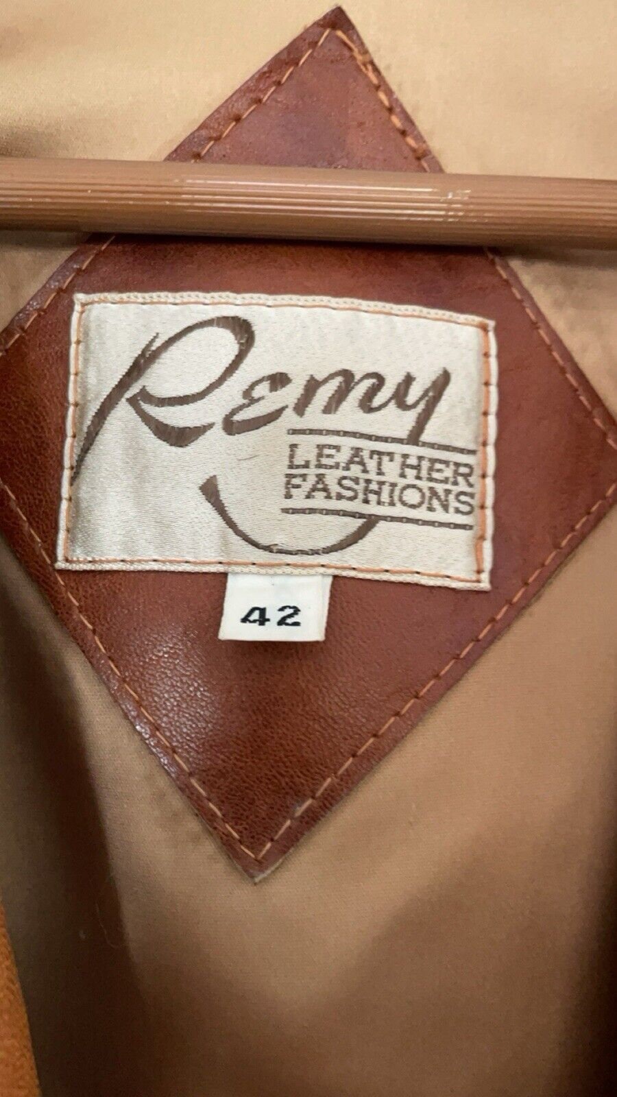 Vintage Remy Leather Fashions Brown Leather Satin Lined Jacket Size 42 ...