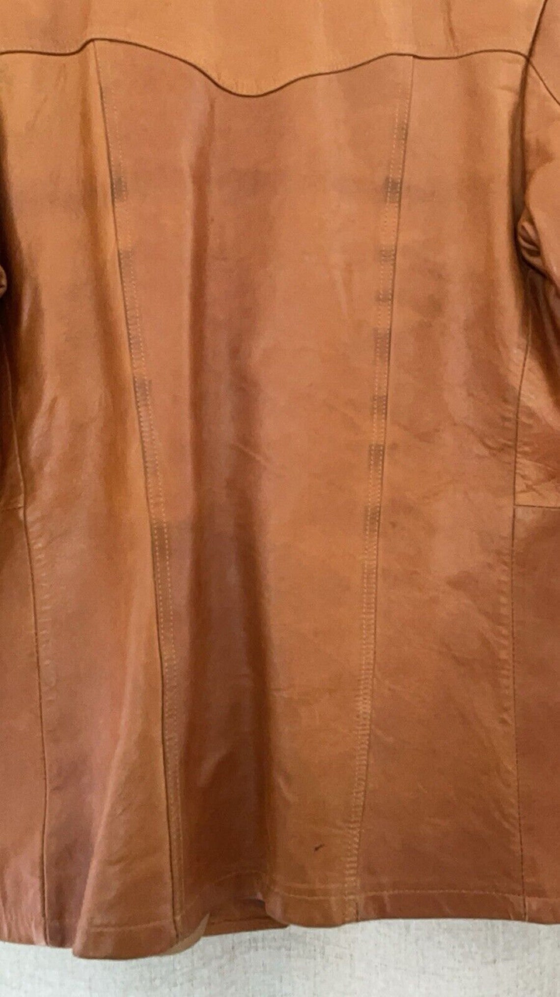 Vintage Remy Leather Fashions Brown Leather Satin Lined Jacket Size 42 ...