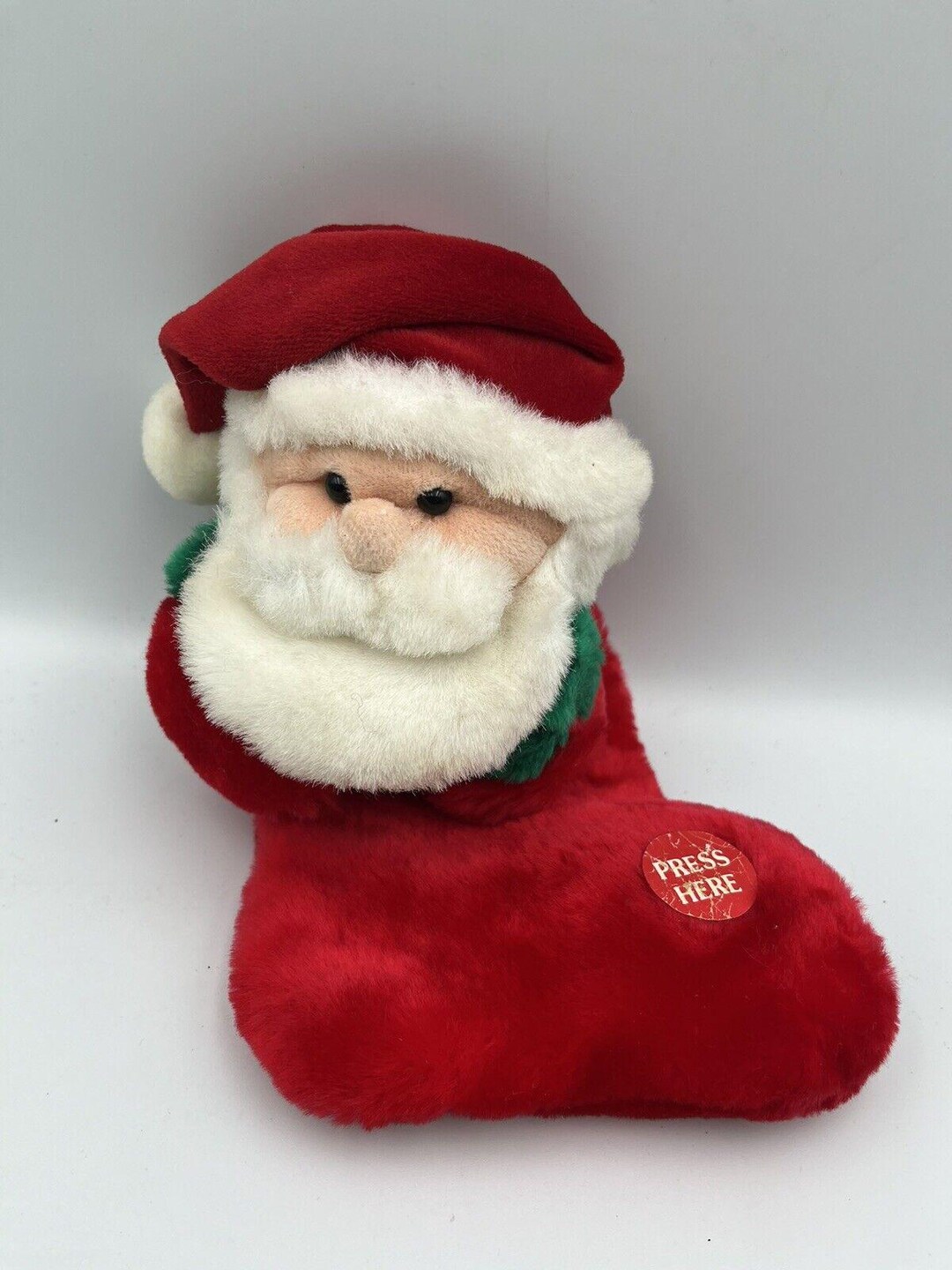 Vintage MTY International Plush Small Santa Head Music Christmas ...