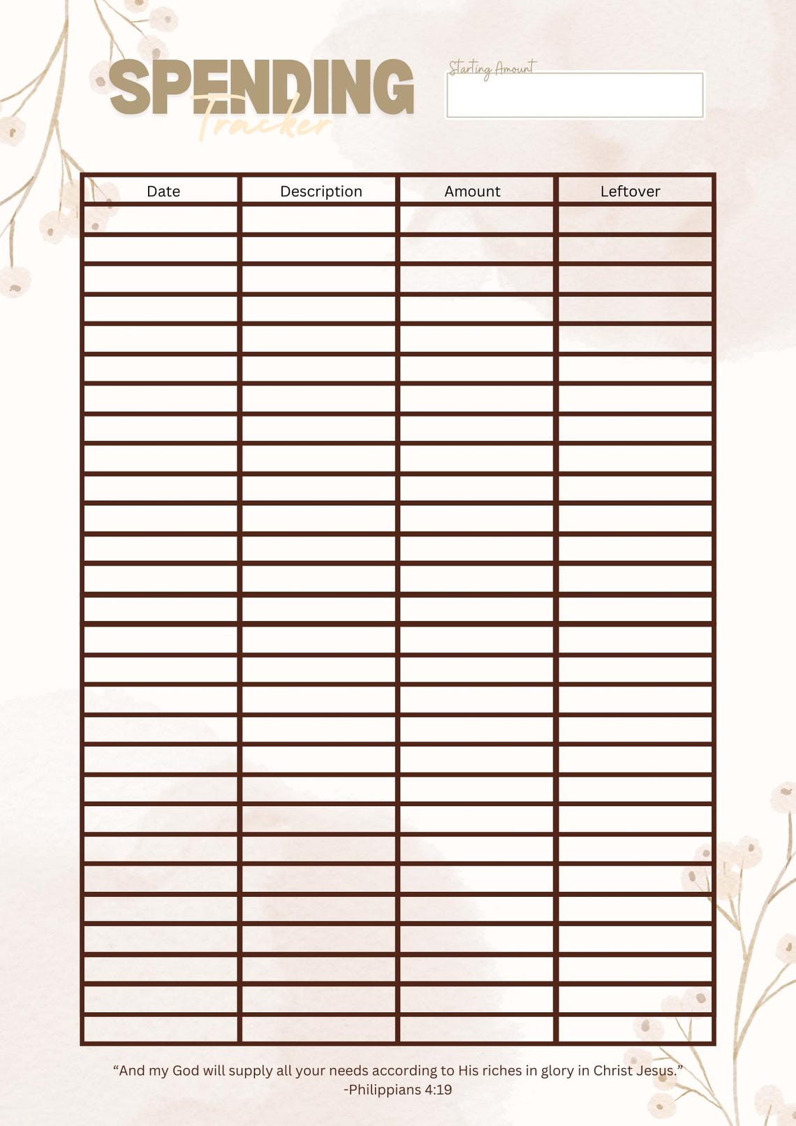 Spending Tracker Sheet - Etsy