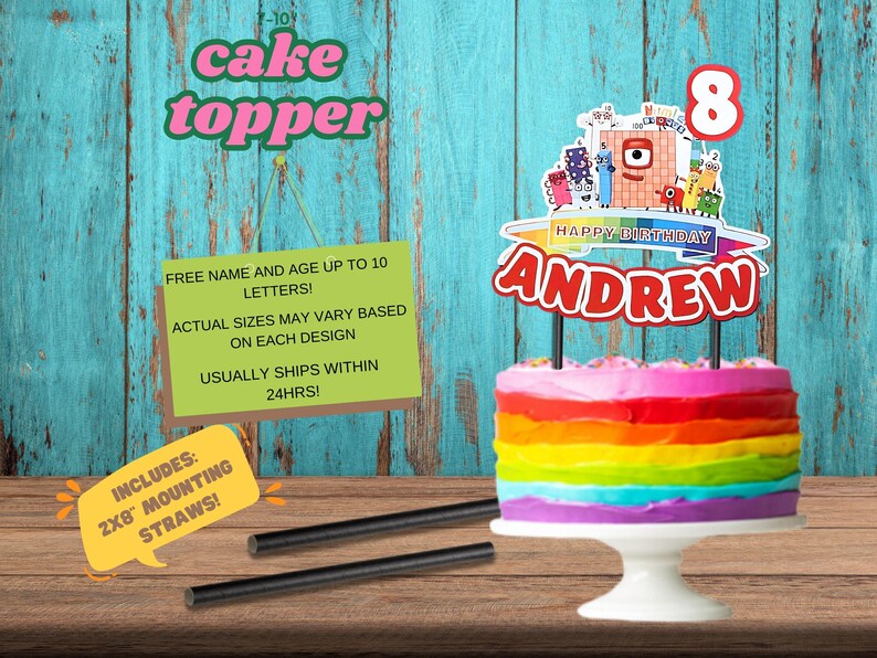 Personalized Number Cupcake Cake Topper Happy Birthday Party Supplies ...