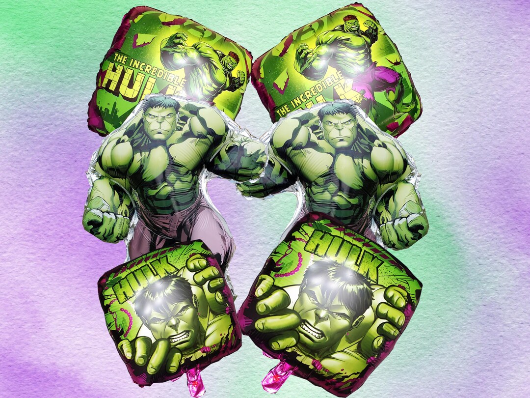 6pc Hulk Comic Hero Movie Foil Balloons for Birthday Party Supplies ...