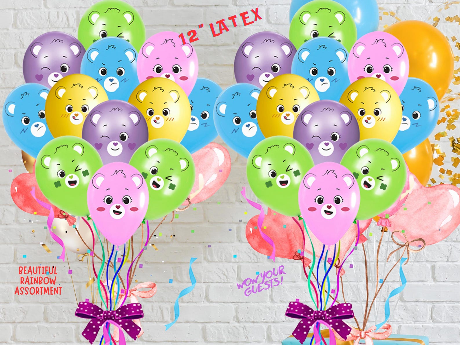 Cute Bears Latex Foil Balloons for Birthday Party Supplies Baby Shower ...